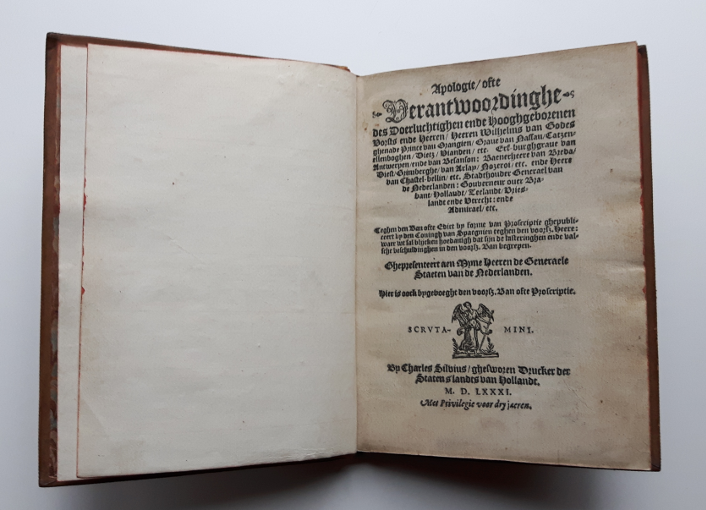 1580: Apologie (verweerschrift) van Willem van Oranje 1580: Apologie (verweerschrift) van Willem van Oranje
